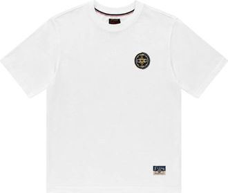 Evisu Wave & Whale Daicock Printed - Homme - Tops - Blanc - Taille: L