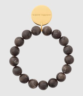 Vanessa Baroni Bracelet Mini Beads Flex Dark Brown Marble