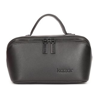 Kazar Schwarze Leder-Kosmetiktasche mit gepolstertem Boden - - Bags - Herren - Schwarzk - ONE SIZE