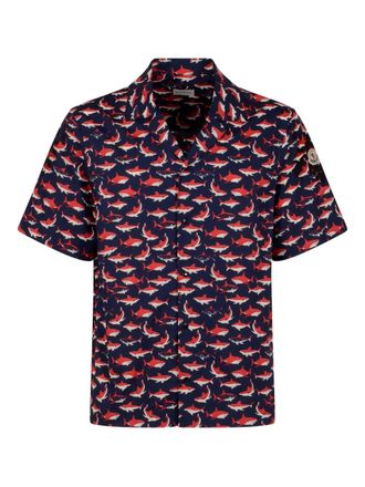 Moncler Hemd mit grafischem Print - Blau