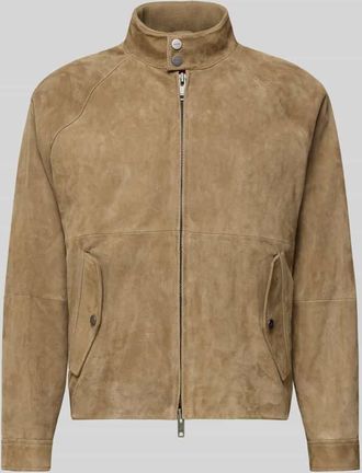 HUGO BOSS Regular Fit Lederjacke aus echtem Ziegenleder Modell LORIDGE