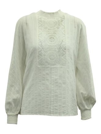 Maje Bluse mit gesmokten Spitzen&auml;rmeln - Nude