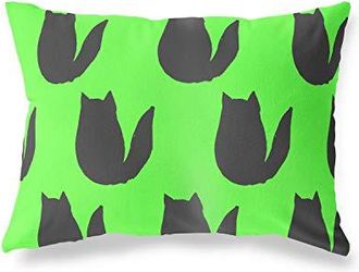 Bonamaison Le Jardin du Lin Kissen Zierkissenbezug Neon Grün-Rauch Kissenbezug, Weich Bequem, Für Zuhause Autos Büro Sofa Wohnzimmer Couch Schlafzimmer Dekor, 35