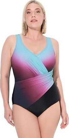 Ulla Popken Badeanzug Dana, Wickel, Verlauf Maillot de Bain Une pièce, Noir, 56 Femmes