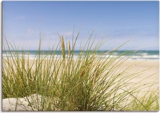 Artland Wanddeko Leinwand Bilder Wandbild 100x70 cm trand Meer Dünen Küste Meerblick Sommer Sonne Himmel Gräser S9OJ