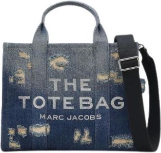 Marc Jacobs Femme, Sacs, Bleu, Taille: ONE Size Rip and Repair Denim Medium Tote Bag