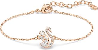 Swarovski Swan Armband, Verschiedene Schliffe, Schwan, Wei&szlig;, Ros&eacute;gold-Legierungsschicht