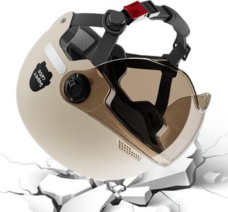 Generico Motorrad-Sicherheitsmütze mit offenem Gesicht, Sicherheitsmütze für Roller, Schutzhelm für Scooter, Multisport, Schnellverschluss-Schnalle, halber Hel