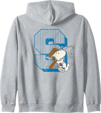 Peanuts Baseball Snoopy Swing Schläger Retro Sport 90er Jahre Varsity Kapuzenjacke