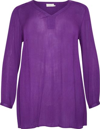 Kaffe Curve Tunika KCami Damen Gro&szlig;e Gr&ouml;&szlig;en Tunika Casual Langarm V-Ausschnitt Bluse 50, Gloxinia