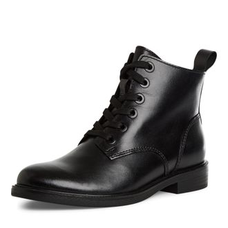 Marco Tozzi Marco Tozzi Damen Stiefeletten zum Schnüren aus Leder mit Reißverschluss, Schwarz (Black), 41 EU