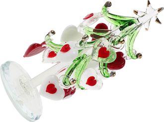 NUOBESTY Garneck Kleiner Glasbaum Herz Ornament Tischdekoration Valentinstag aus Transparentem Glas mit Stabilem Standfu&szlig; f&uuml;r Restaurant Hochzeit und Zuhause