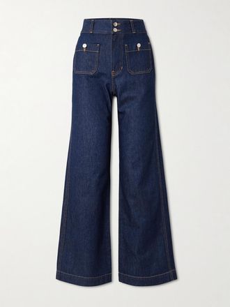 Veronica Beard Jean Large Taille Haute Taylor - Bleu