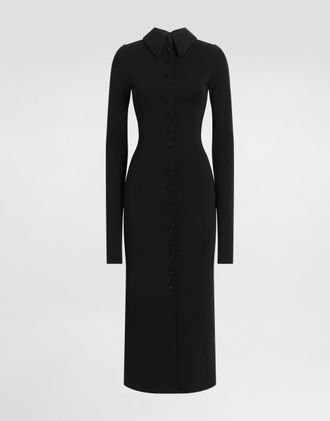 Dolce & Gabbana Kleid Aus Wolljersey - Frau Collection Schwarz 44