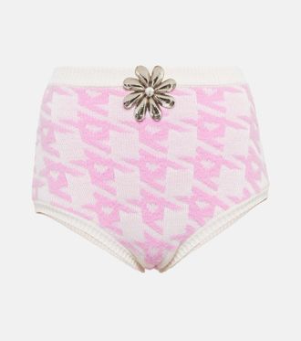 Area Short &agrave; carreaux pied-de-poule et ornements