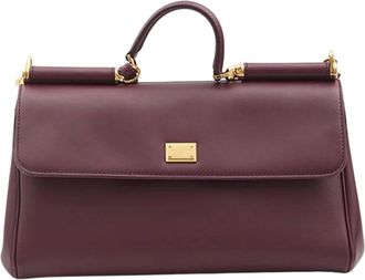 Dolce & Gabbana Femme, Sacs, Rouge, Taille: ONE Size Leather Top Handle Bag