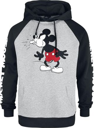Mickey Mouse Micky Maus Tongue Out M&auml;nner Kapuzenpullover grau/schwarz XXL