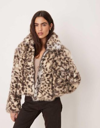 Jack & Jones Veste en fausse fourrure imprimé léopard - Multicolore