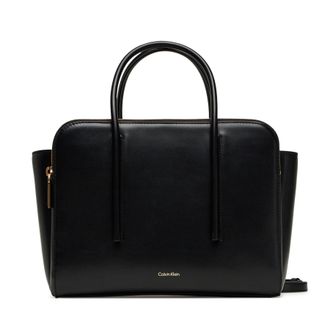 Calvin Klein Handtasche Calvin Klein Carryall Mini Leather Tote Bag LV04F3034G Schwarz