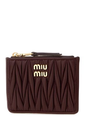 Miu Miu Womens Burgundy Nappa Leather Card Holder Bordeaux Extra-Accessori Accessory