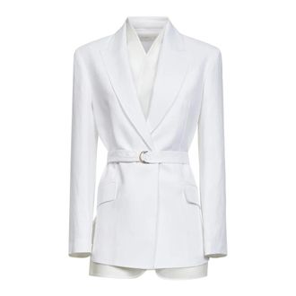 Blanca Vita Belted Peak-Lapel Jacket - - Jackets - Damen - Wei&szlig; - 2XS