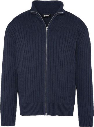 Schott NYC Herren PLECORAGE1 Pullover, Navy, Small