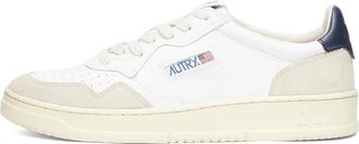Autry Vintage Low Leder Sneaker Wei&szlig; Marine - - Shoes - Herren - Wei&szlig; - 46 EU