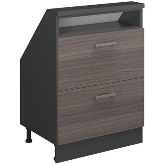 Vicco Dachschr&auml;genschrank Rion, Edelgrau/Anthrazit, mit 2 Schubladen, Vicco