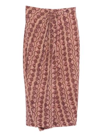 Antik Batik jupe mi-longue Dalila &agrave; fleurs - Violet