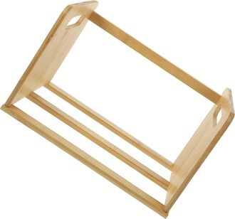 Amosfun Rustikales Holz Regalst&auml;nder Schallplattenhalter Desktop Organizer Buchst&auml;nder mit Offenem Design f&uuml;r Schallplatten CD Aufbewahrung und Geordnete Schr