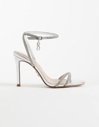 Steve Madden Jypsey - Sandales &agrave; talon ornement&eacute;es - Argent&eacute;