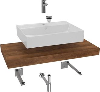 Puma Naturel Grohe Badezimmerset mit Dolce Waschbecken 100x8x50 cm Charleston Eiche KSETDO14