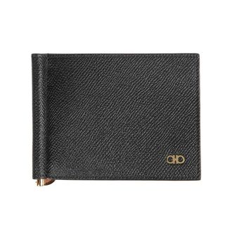 Ferragamo Portemonnaies - Compact Wallet With Micro Gancio Texture - Gr. unisize - in Grau - für Damen