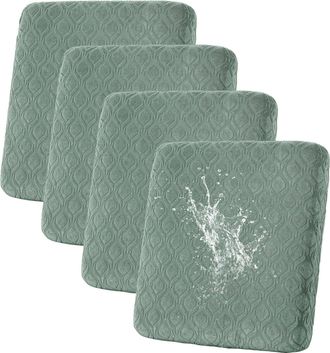 Shanna Stretch Sofabezug rutschfest Sitzkissen Bezug: 4 Stück Moderne Jacquard Couchkissenbezüge wasserdichte Patio-Kissen Super Weiche Couchkissenbezüge, fü