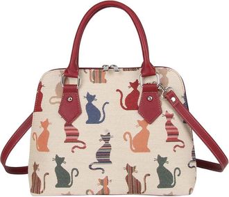 SIGNARE Gobelin-Handtaschen, Schultertasche und Crossbody-Taschen f&uuml;r Damen, Freche Katze, Medium