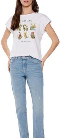 Springfield T-Shirt pour Femme, Beige/Camel (Beige/Camel), M