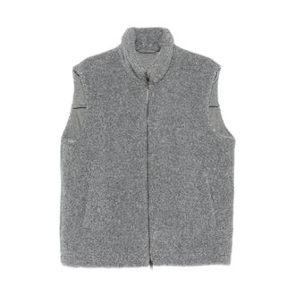 Herno Homme, Vestes, Gris, Taille: 2XL Gilet sans manches &agrave; col montant zipp&eacute; sur le devant