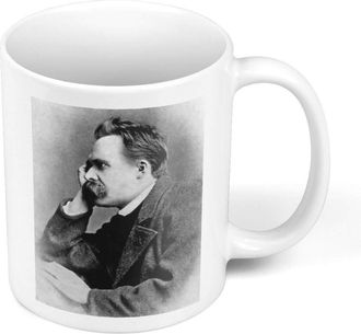 Fabulous Keramische Becher 325ml Friedrich Nietzsche Philosoph Berühmtheit Portrait Vintage