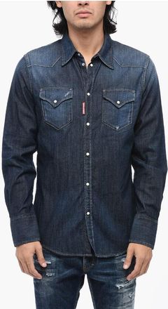 Dsquared2 Denim Shirt with Snap Buttons size 44