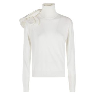 Moschino 3D Flower Sweater - - Knitwear - Damen - Wei&szlig; - XS