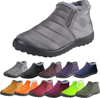 Generic Bottes orthop&eacute;diques chaudes imperm&eacute;ables &agrave; enfiler pour femme et homme, bottes de neige antid&eacute;rapantes avec doublure en fourrure, Egrey, 35.5 EU