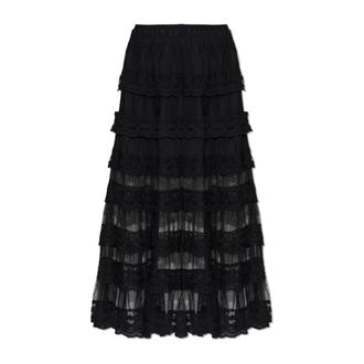 AllSaints Maggie Tiered Lace Maxi Rock - - Skirts - Damen - Schwarzk - XS