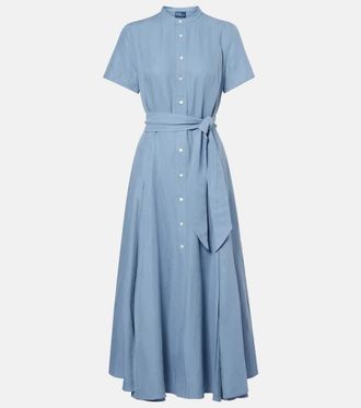 Polo Ralph Lauren Hemdblusenkleid aus Seide, Leinen und Baumwolle