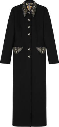 Versace manteau à col à ornements - Noir