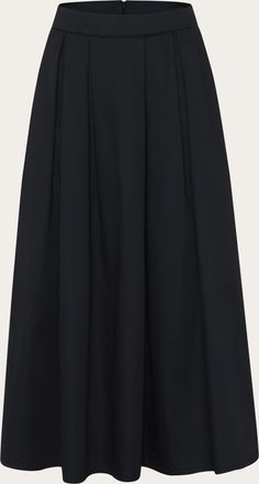 Knowledge Cotton Apparel Damen vegan Rock Satin Plissee Schwarz Jet