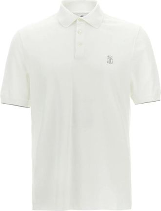 Brunello Cucinelli Homme, Tops, Blanc, Taille: 2XL Polo