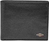 Fossil Portefeuille pour hommes Ryan, Portefeuille en cuir noir 11,4 cm L x 2,5 cm l x 9,5 cm H ML3736001