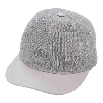 Le Tricot Perugia Glitzer Schirmm&uuml;tze Grau Mittel - - Accessories - Damen - Grau - ONE SIZE