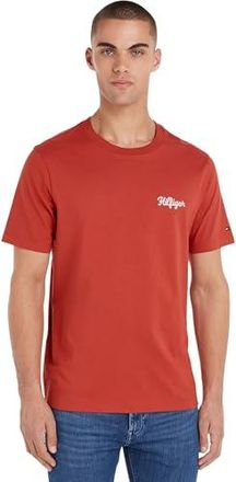 Tommy Hilfiger T-Shirt Manches Courtes Homme Col Ras-du-Cou, Rouge (Terra Red), M