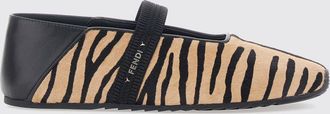 Fendi Academia Mary Jane Ballerinas aus Kalbshaar mit Animal-Print und Logo